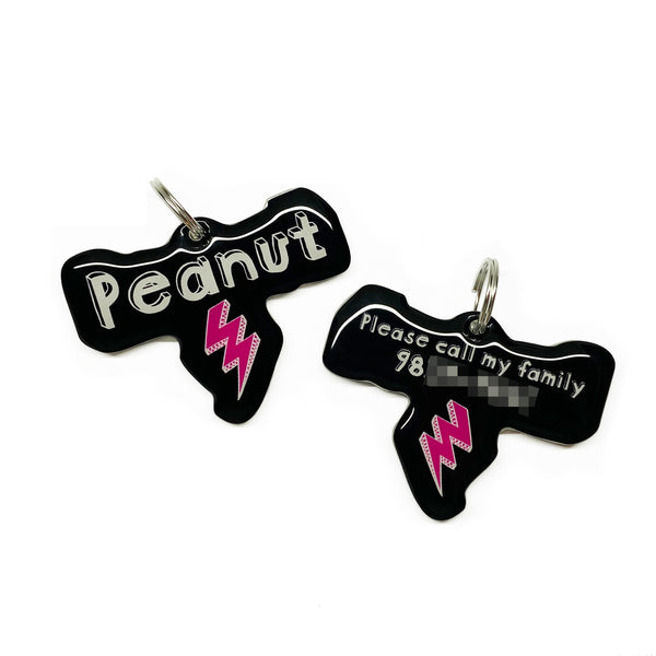 Lightning Bolt Personalized Pet ID Tags for Dogs & Cats by Bashtags